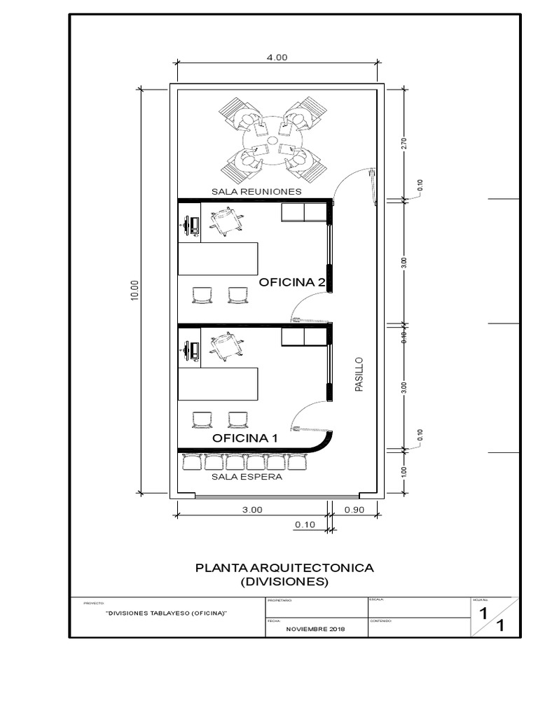 Plano De Oficina Pequeña Con Medidas Pdf