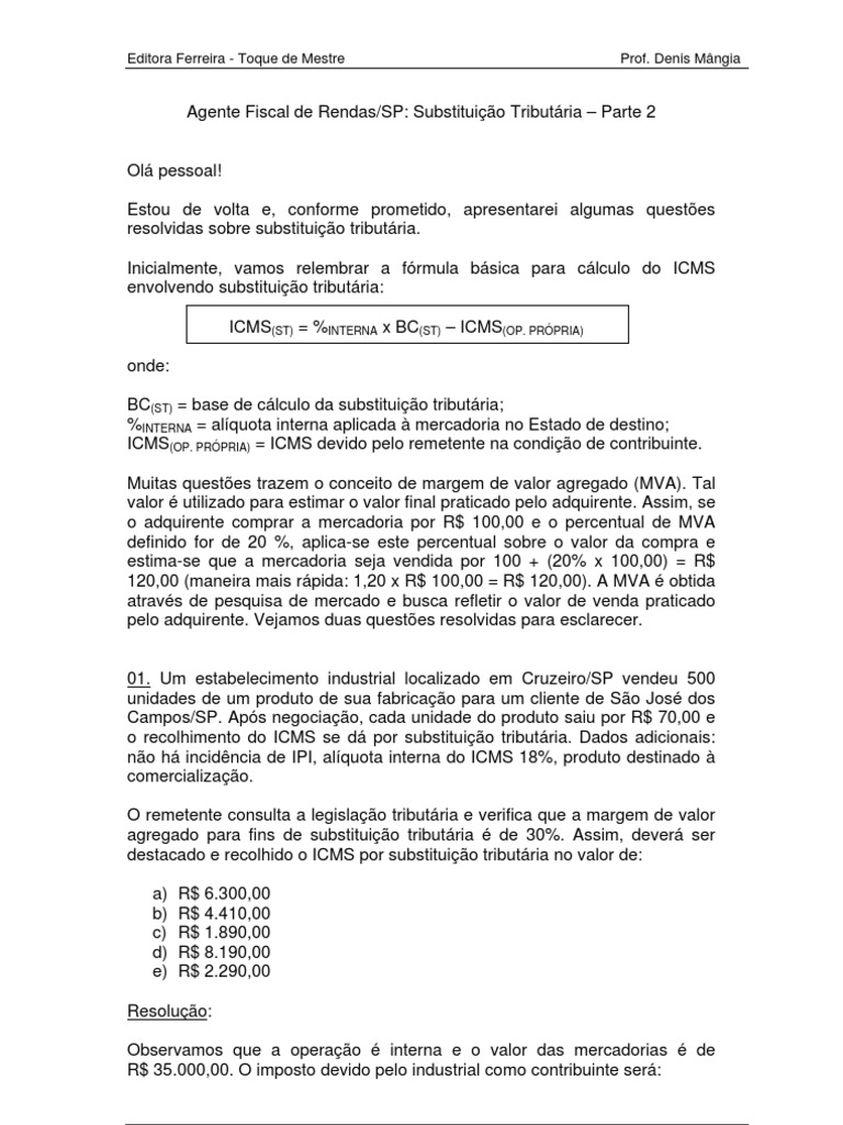 Icms ST | PDF | Impostos | Business