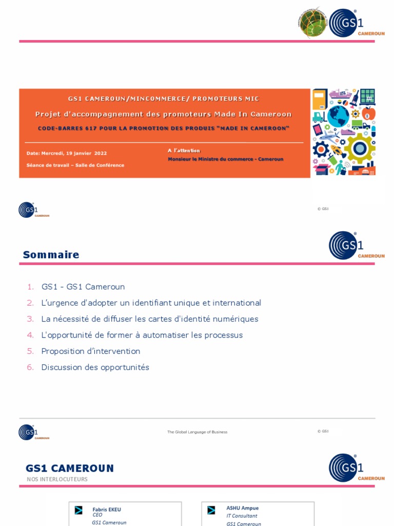 GS1 Cameroun - Ministère Du Commerce Cameroun - Made in Cameroon | PDF ...