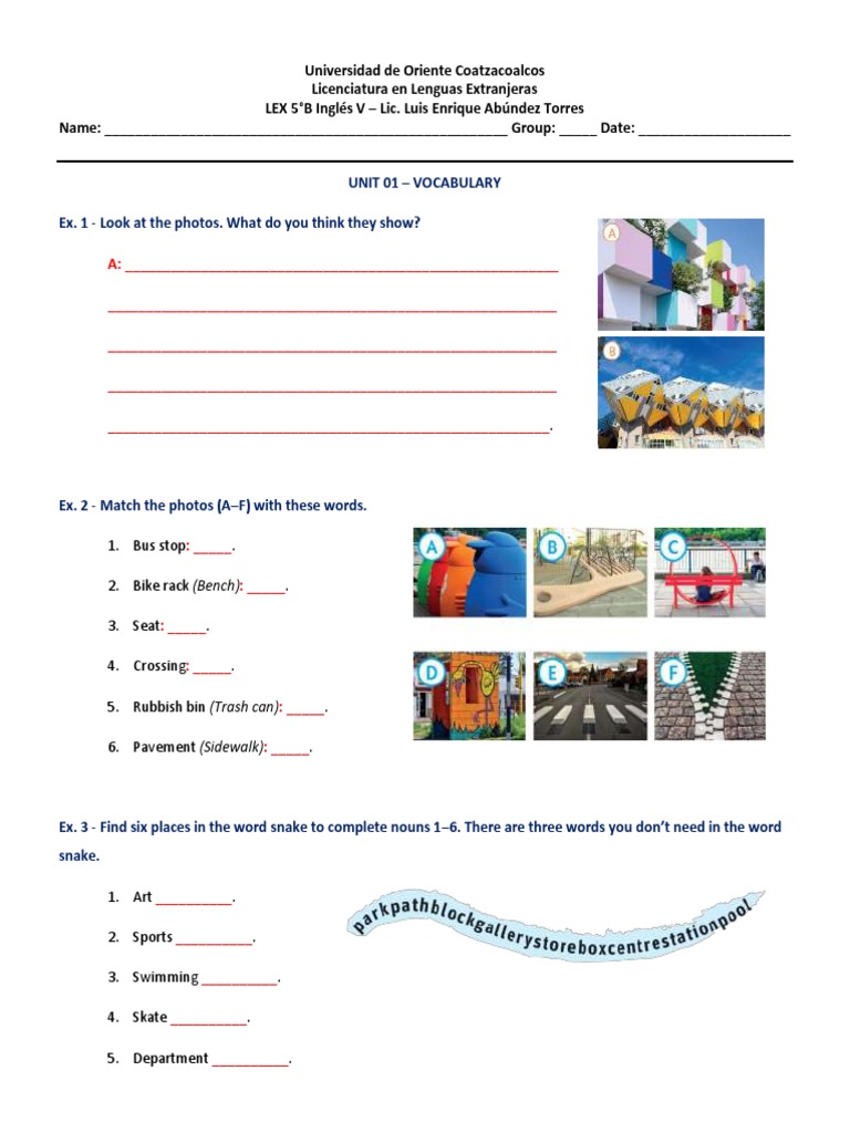 Unit 01 - Vocabulary Ex. 1 - Look at The Photos. What Do You Think They ...