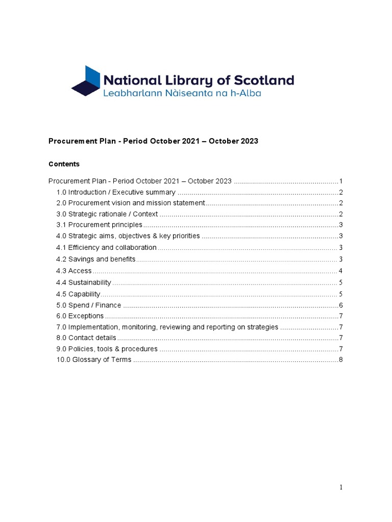 2021 2023 Library Procurement Plan | PDF | Procurement | Sustainability