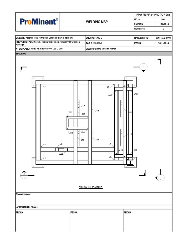 Welding Maps for the Pirana PPI1 Chemical Package Project | PDF