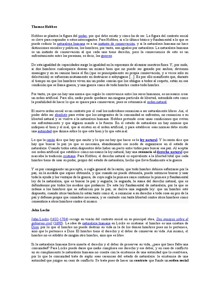 Thomas Hobbes | PDF | Contrato social | Principios éticos