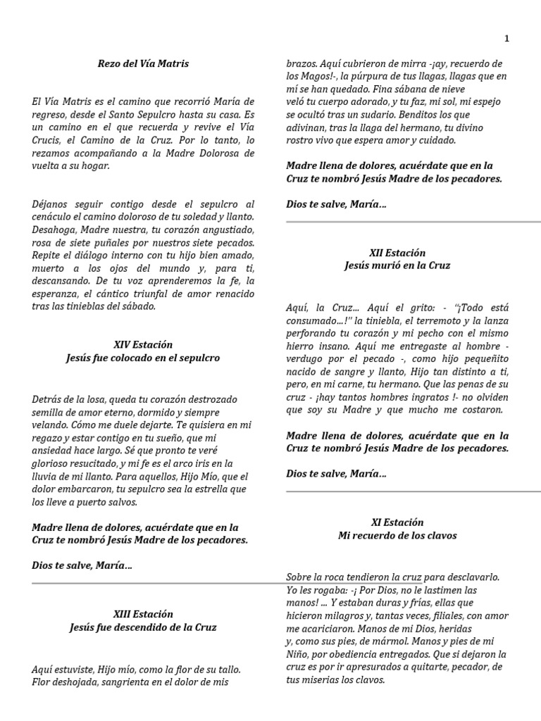 Rezo Del Vía Matris Acompañar A Maria | PDF | María, madre de Jesús | Jesús
