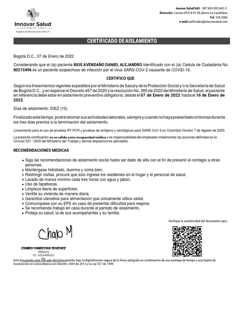 Certificado DRA | Descargar gratis PDF | Salud pública | Microbiología