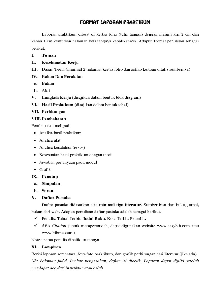 Format Laporan Praktikum | PDF
