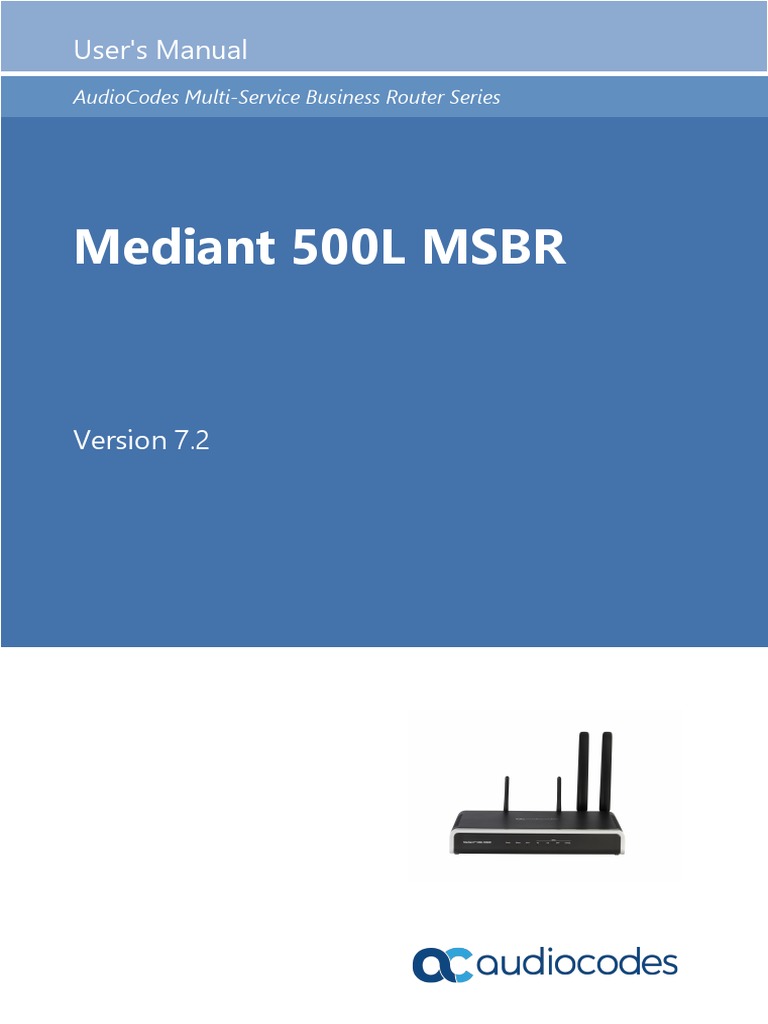 AUDIOCODES Mediant 500l MSBR Users Manual Ver 72 | PDF | Public Key ...