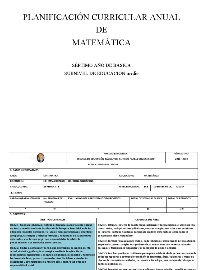 Pca Séptimo Matematicas | PDF | Números | Geometría