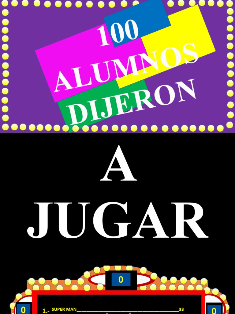 Juego 100 Alumnos Dijeron | PDF