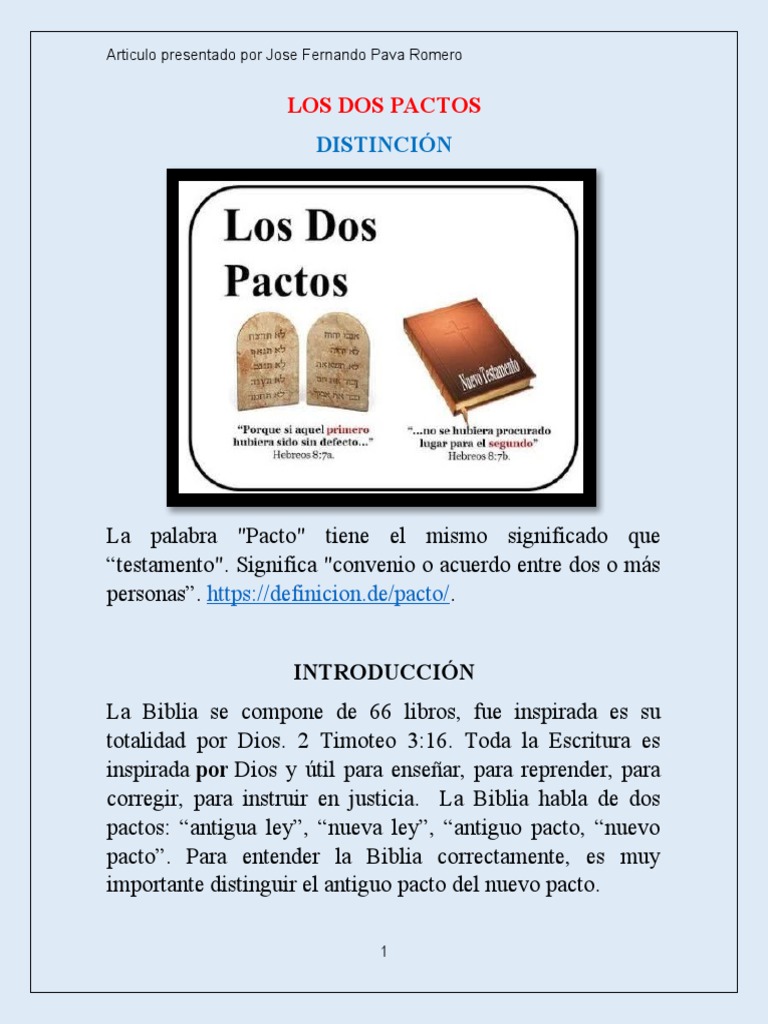 LOS DOS PACTOS, DISTICIÓN | PDF | Sacerdote | Cristo (título)