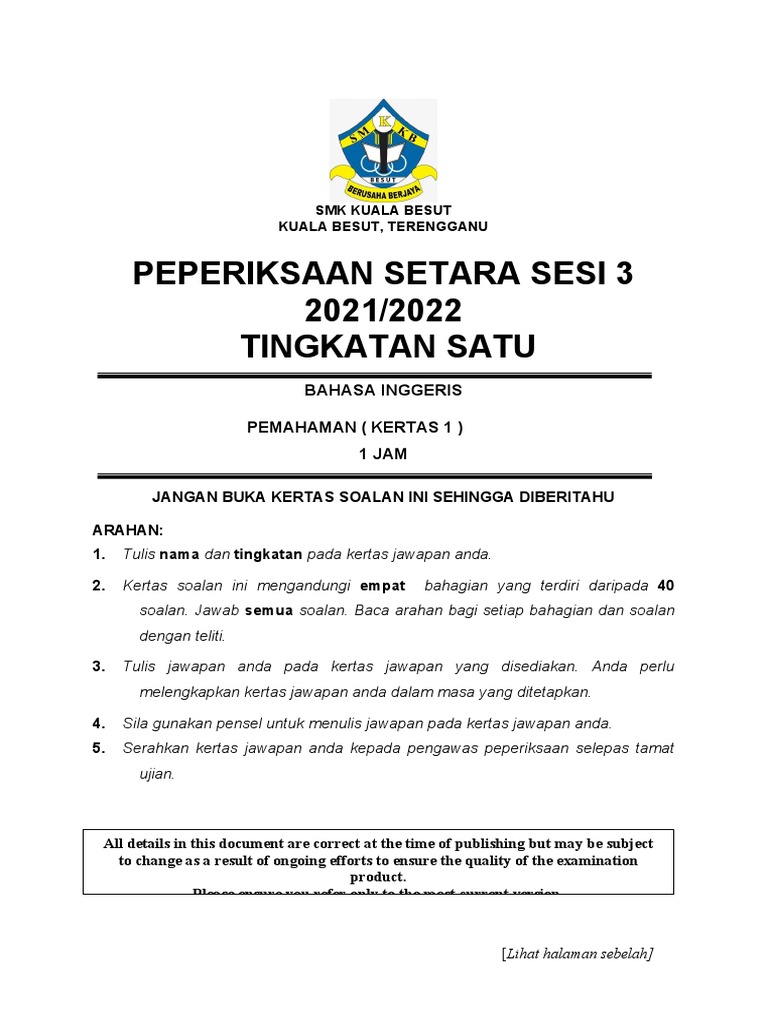 Cover Exam Paper F1 | PDF