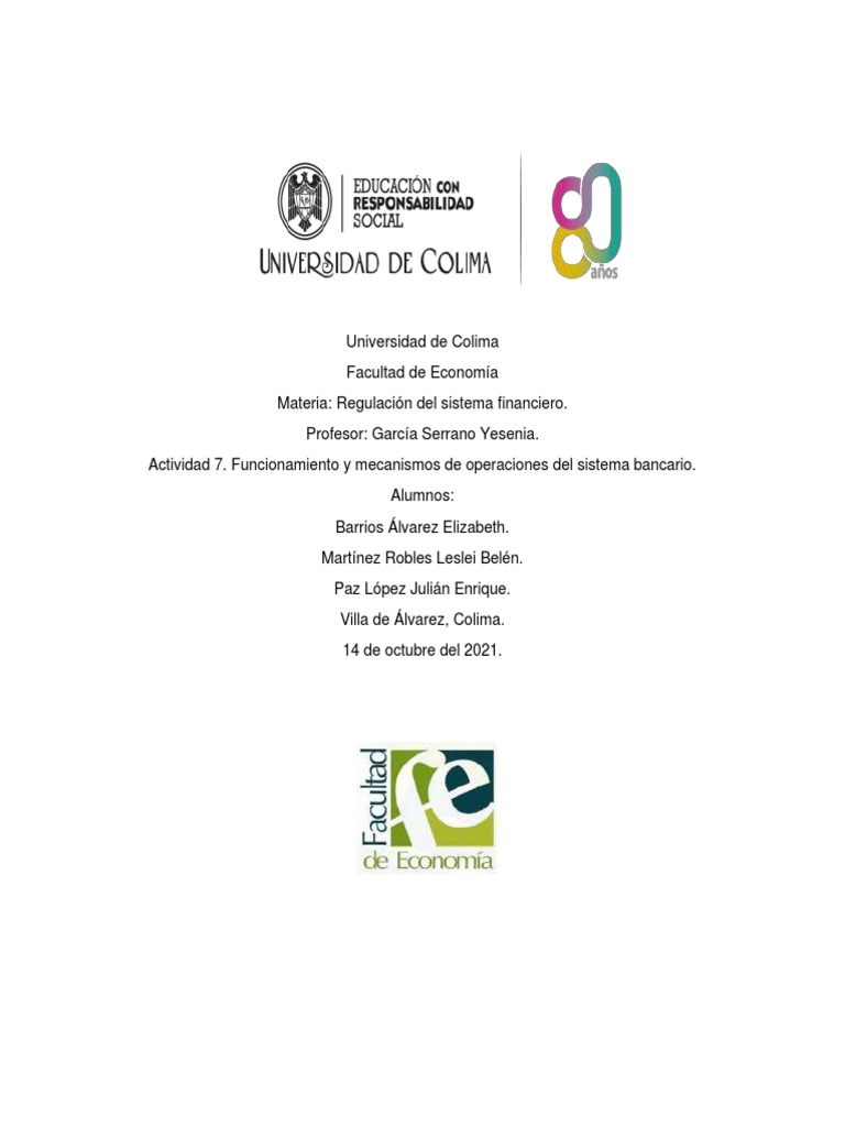 Funcionamiento del Sistema Bancario Mexicano | PDF | Bancos | Contabilidad