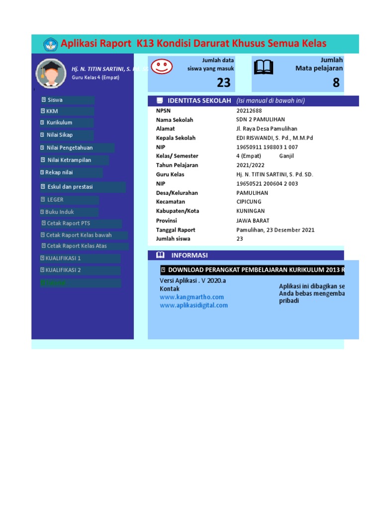 Aplikasi k13 Kelas 4 | PDF
