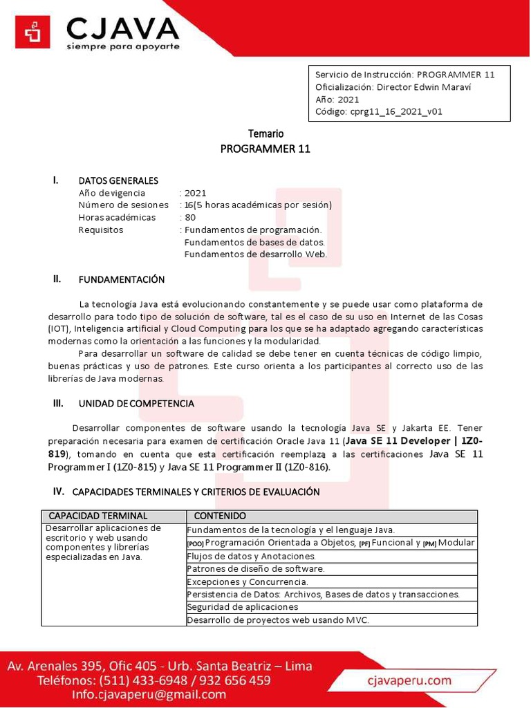 PROGRAMMER 11 PRG - 16s - 2021 - v01.ACT | PDF | Java (lenguaje de ...