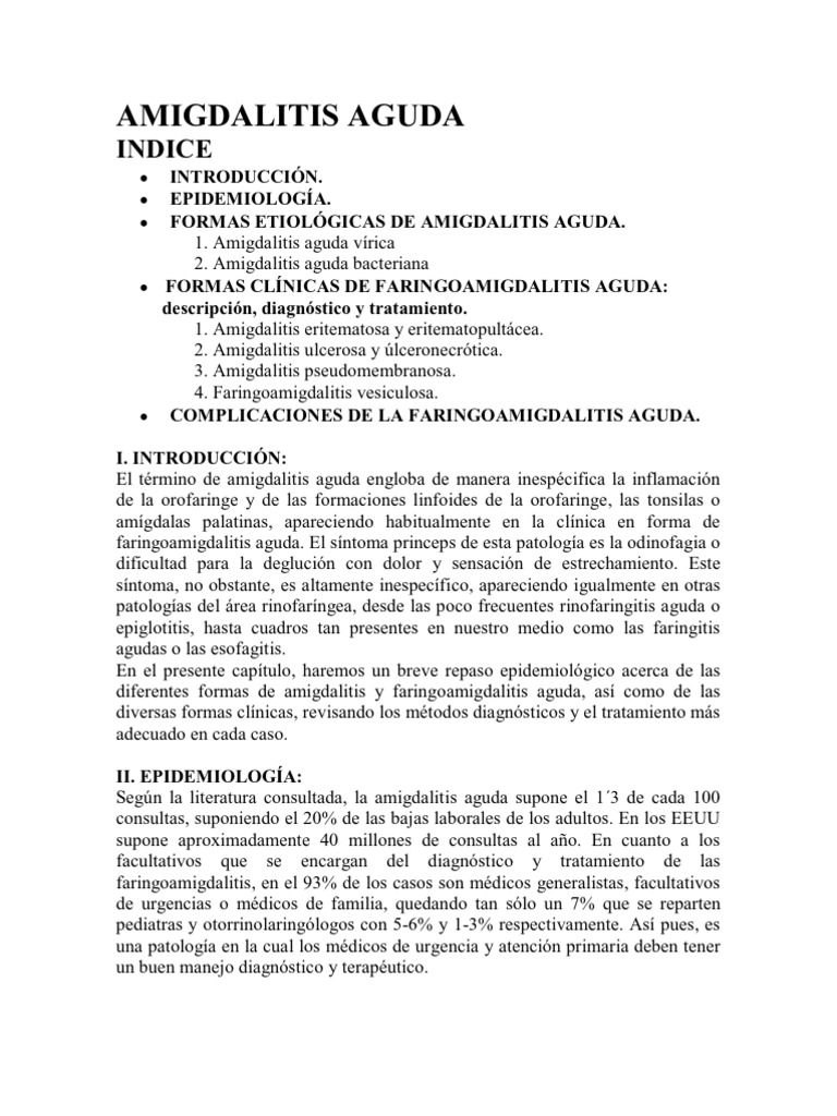 Amigdalitis agudas: formas clínicas y tratamiento | PDF | Penicilina | Estreptococo