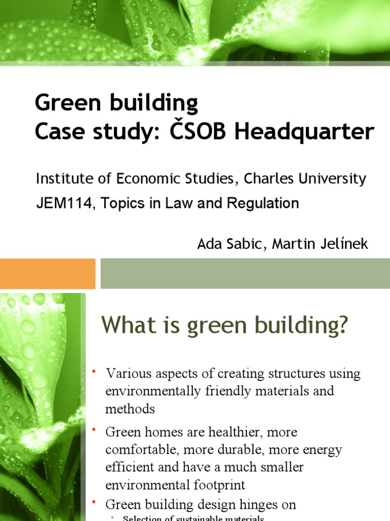 Green Building Case Study: ČSOB Headquarter | PDF | Green Building ...