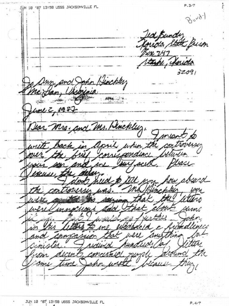 Letters Ted Bundy, Hinckley | PDF