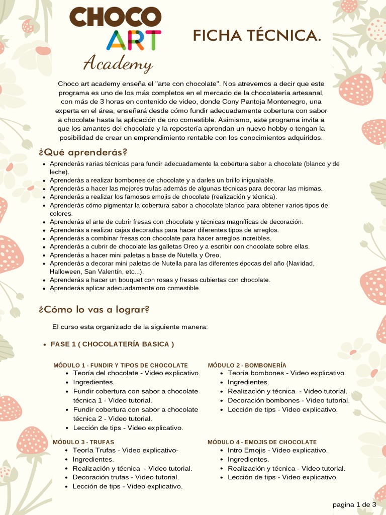 Ficha Técnica Ejemplo | PDF | Chocolate