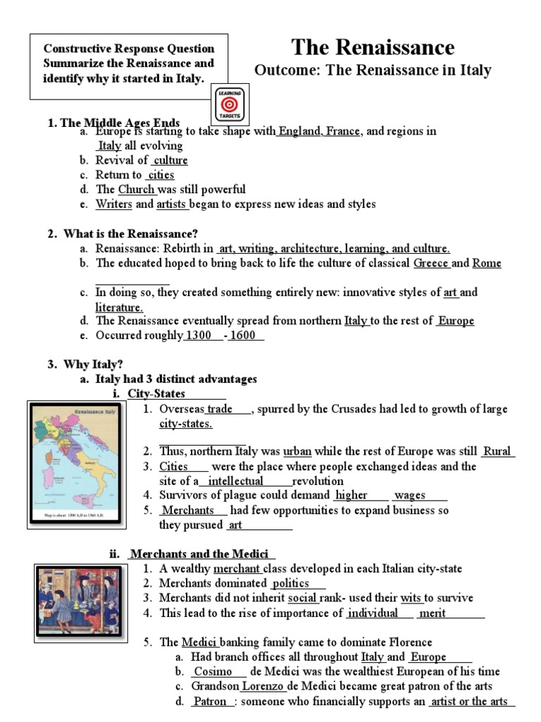 Renaissance in Italy Notes | PDF | Renaissance | Italy