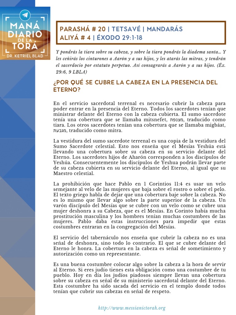 Significado de Cubrir la Cabeza en el Servicio Sacerdotal | PDF ...