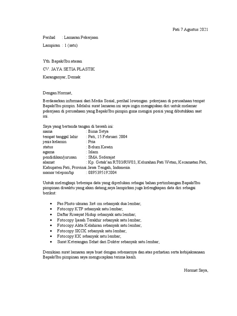 ,application Latter | PDF