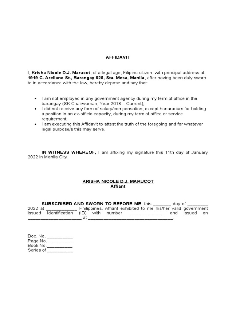 Affidavit of No Relation | PDF | Affidavit | Civil Law (Common Law)