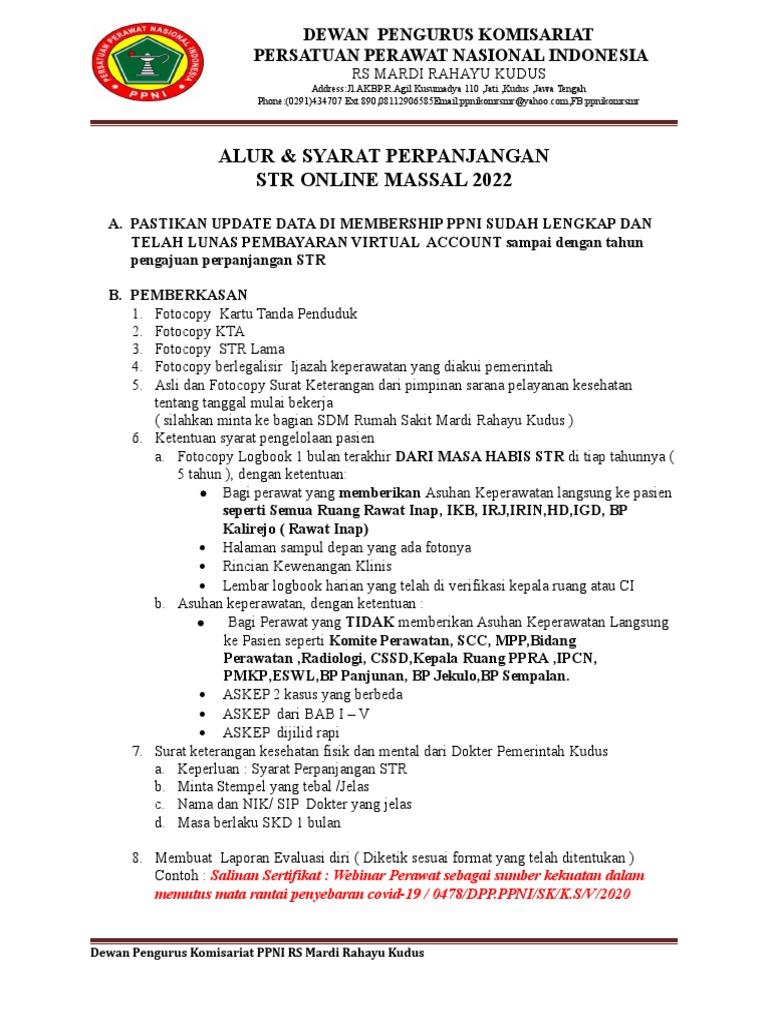 Alur Dan Syarat Perpanjangan STR 2022 | PDF