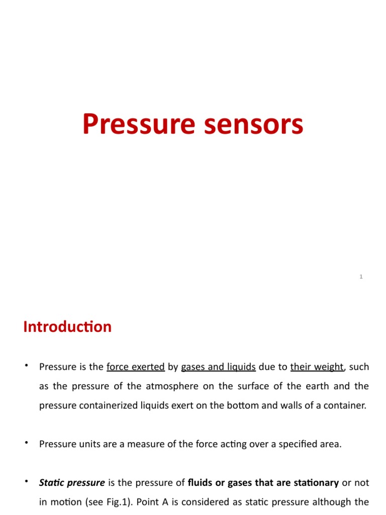2.3.pressure Sensors | PDF | Pressure Measurement | Pressure