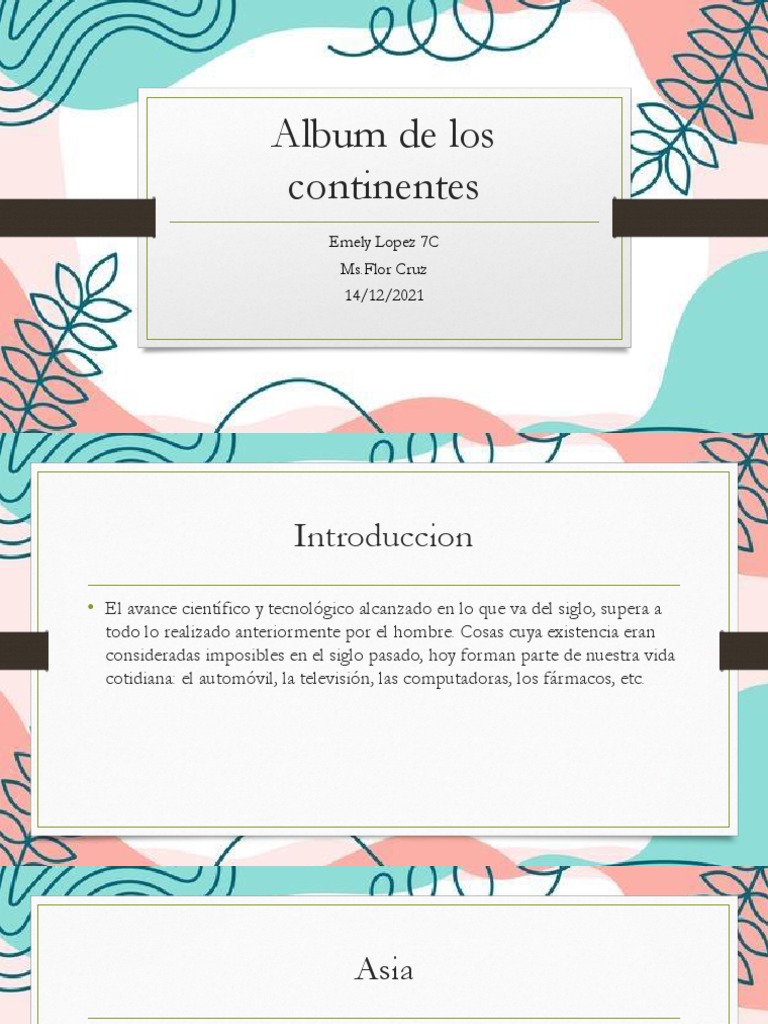 Album de Los Continentes Emely Lopez 7C | Descargar gratis PDF | Panel ...