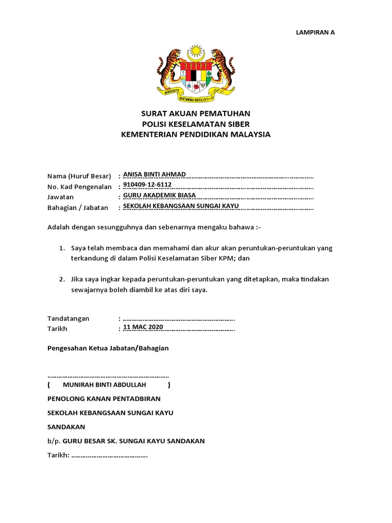 Surat Keselamatan Polisi Siber | PDF