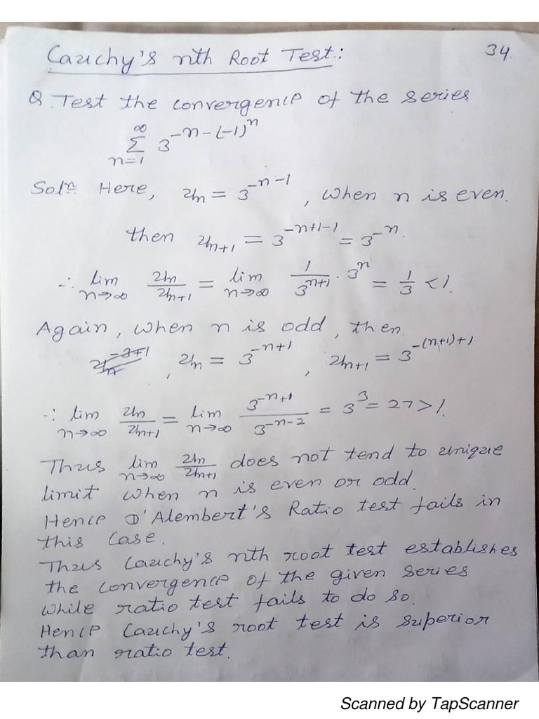 Cauchy NTH Root Test | PDF