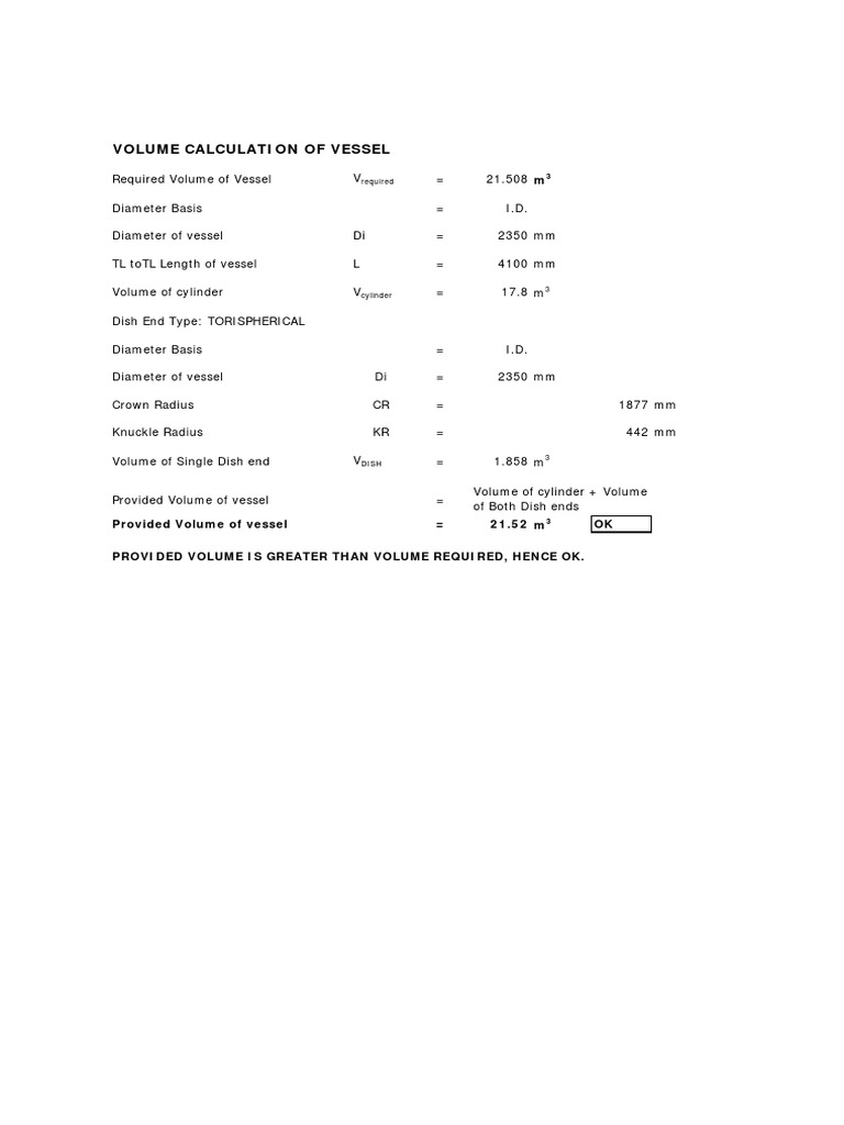 Vessel Volume Calculation Guide | PDF | Science & Mathematics ...