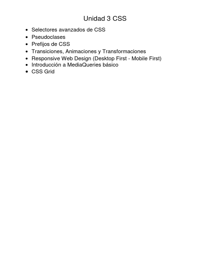 Unidad 3 CSS | PDF | HTML | Hipervínculo