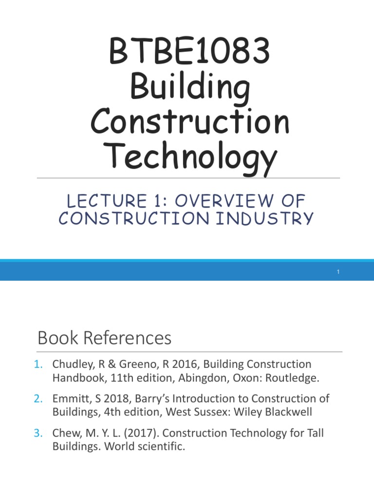 Lecture 1 - Overview of Construction Industry | PDF | Architect ...