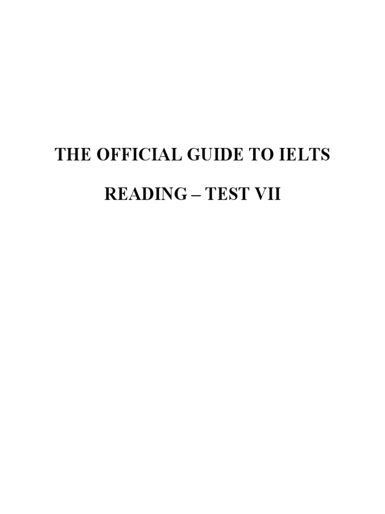 Reading 7 - The Official Guide To Ielts | PDF