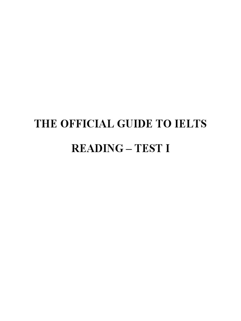Reading 1 - The Official Guide To Ielts | PDF
