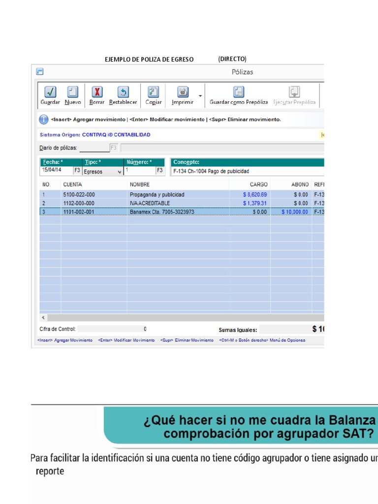 Poliza de egreso ejemplo | PDF | Ratio financiero | Contabilidad