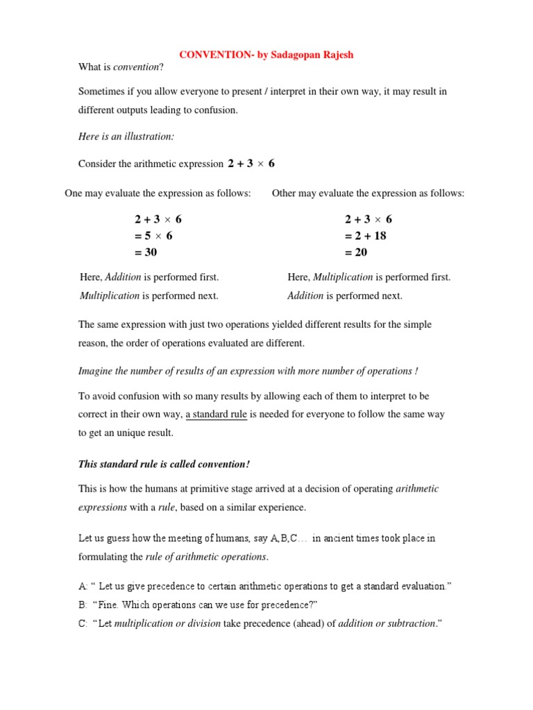 Here Is An Illustration:: CONVENTION-by Sadagopan Rajesh | PDF ...