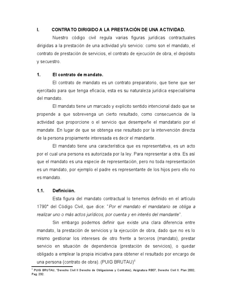 Contrato de Mandato: Definición y Características | PDF | Daños y ...