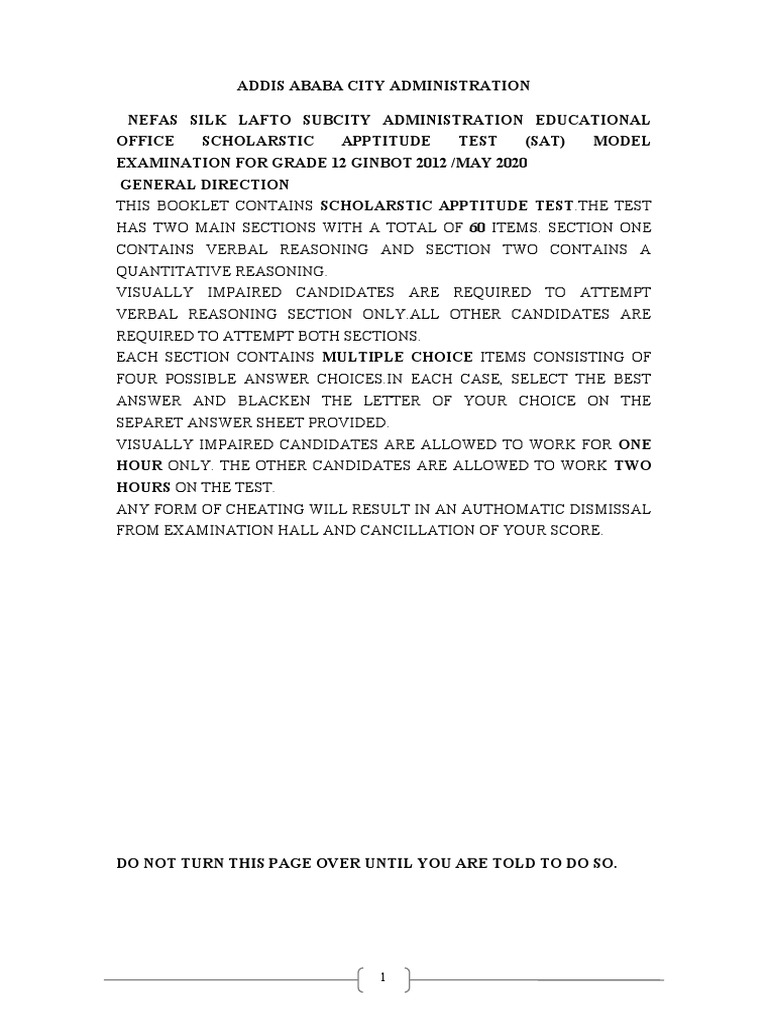 Sat Model | PDF | Sat | Percentage