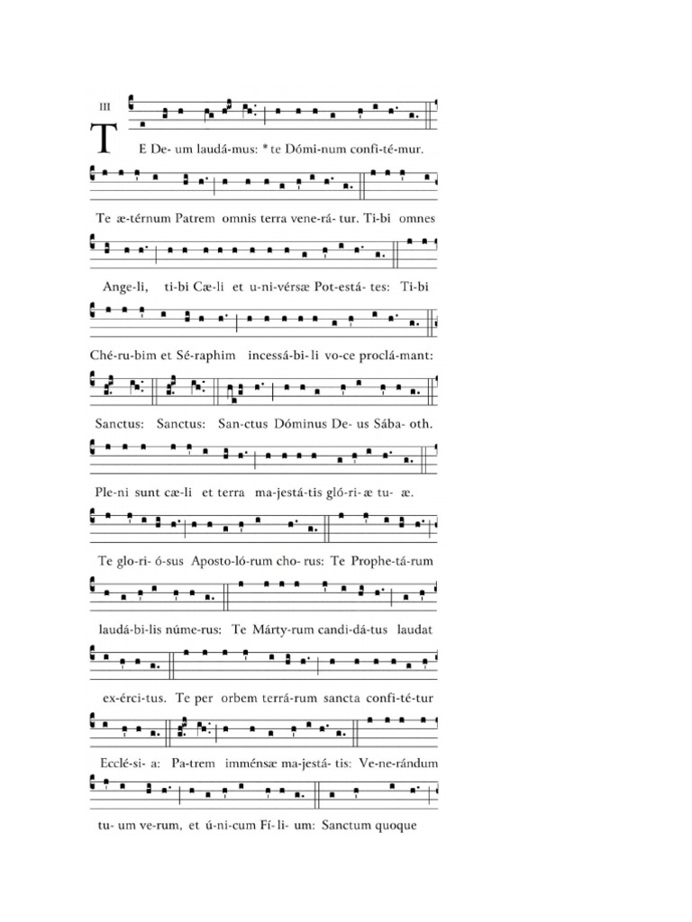 Te Deum Simplex Gregorien 3 Pages | PDF