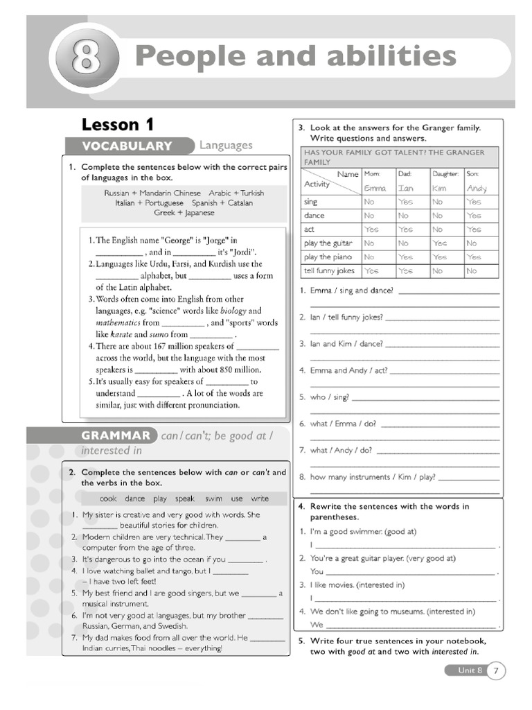 Unit 8 Workbook | PDF