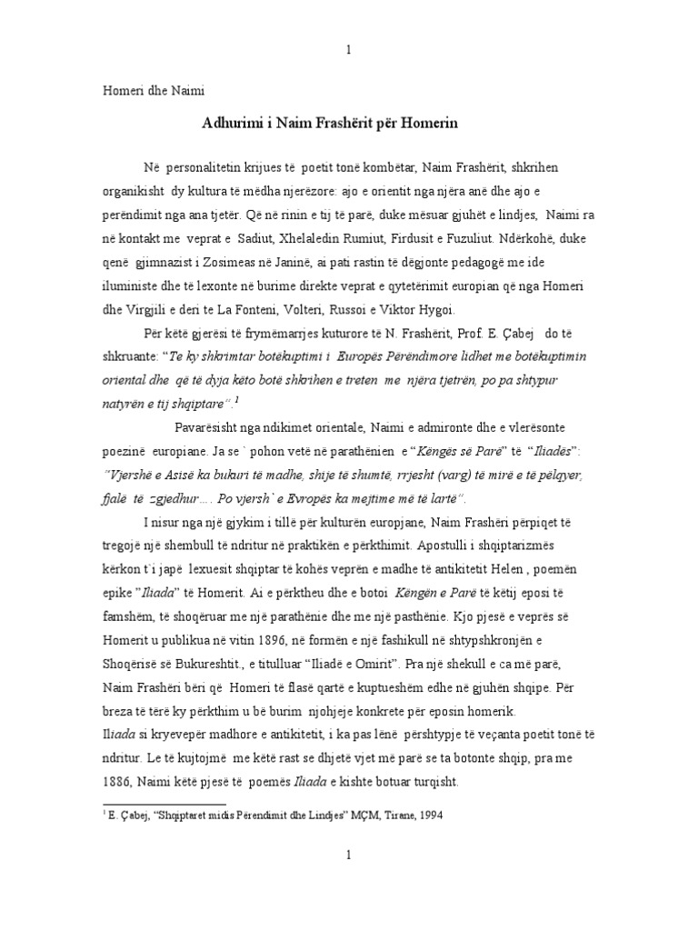 Homeri Dhe Naimi | PDF