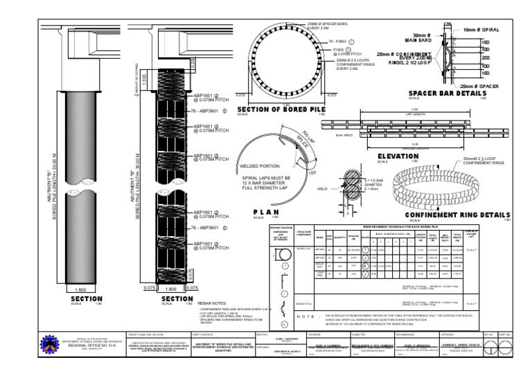Bridge 10 35m-Abut B Bored Pile | PDF | Deep Foundation | Architectural ...