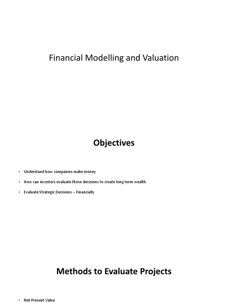 Financial Modelling and Valuation | PDF | Cost Of Capital | Net Present ...