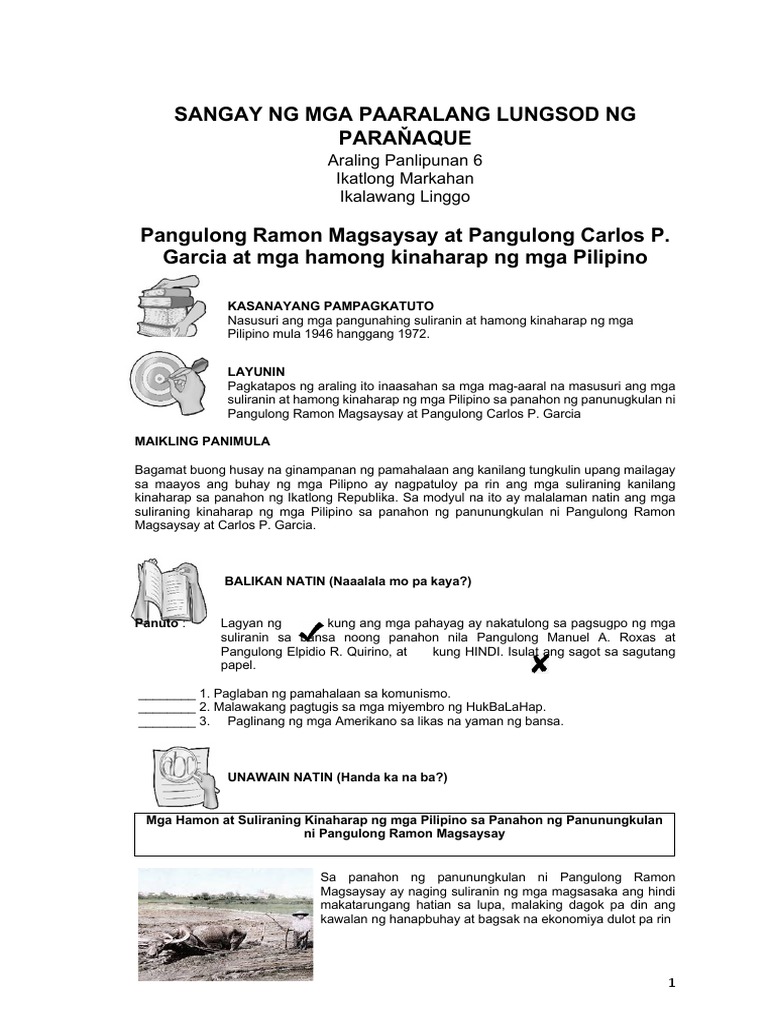 AP Grade6 Quarter3 Module Week2 | PDF