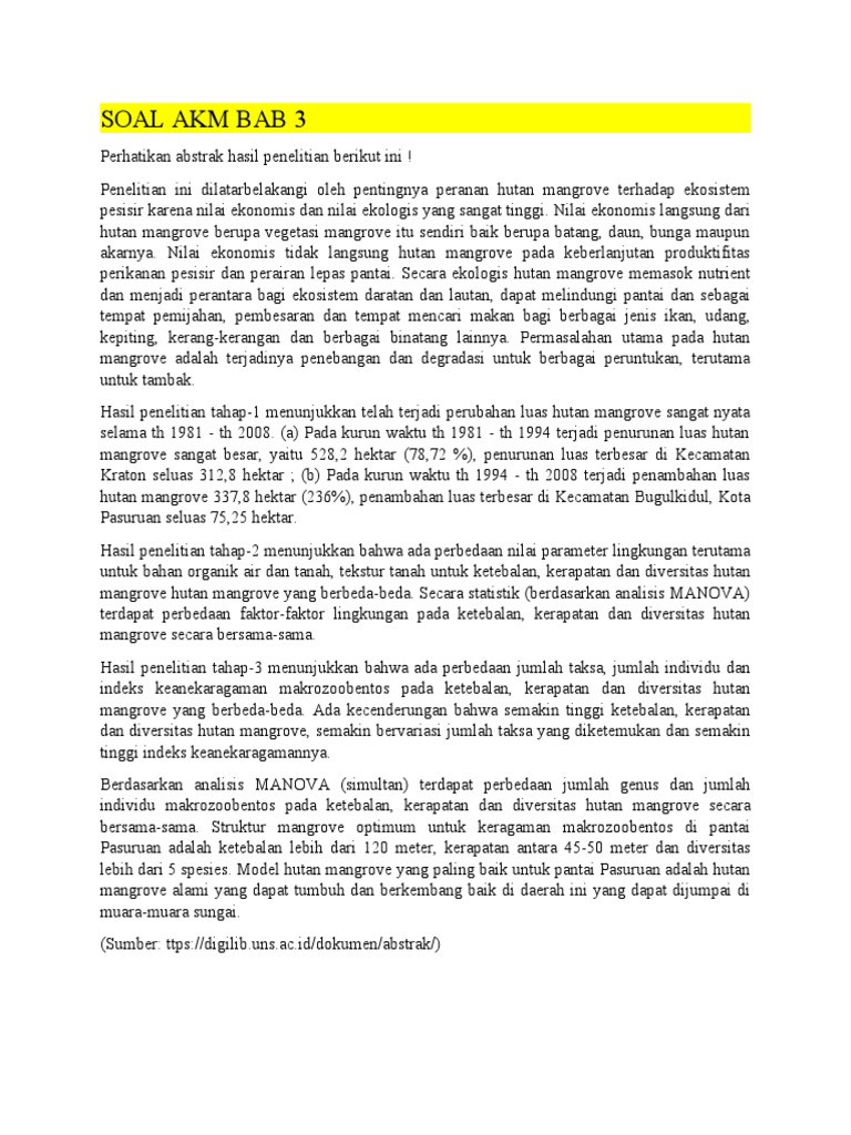 Soal Akm Bab 3 | PDF | Griya & Taman | Teknologi & Rekayasa
