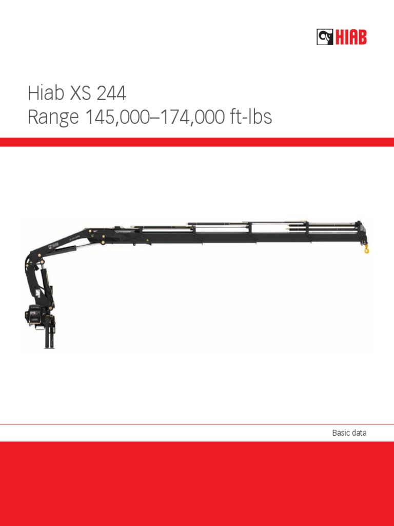 Hiab XS 244 Range 145,000-174,000 FT-LBS: Basic Data | PDF