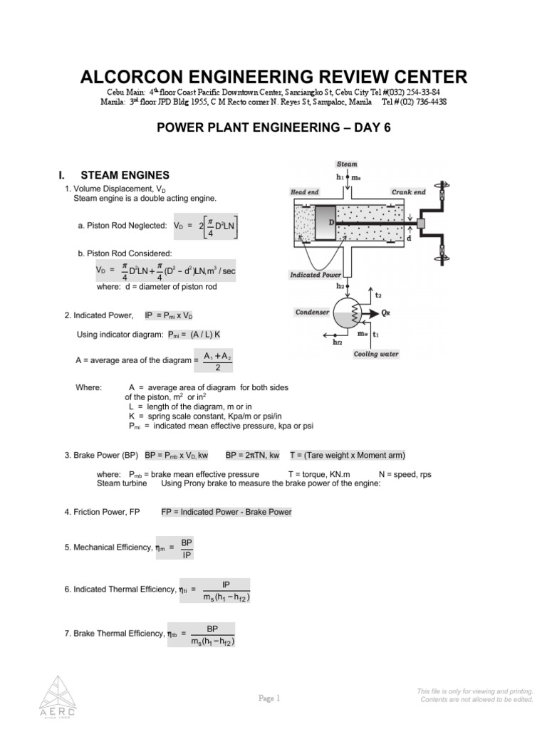 Alcorcon Engineering Review Center: Power Plant Engineering - Day 6 ...