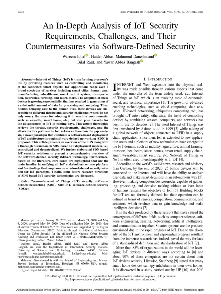 IoT Security and SDN Countermeasures | PDF | Internet Of Things ...
